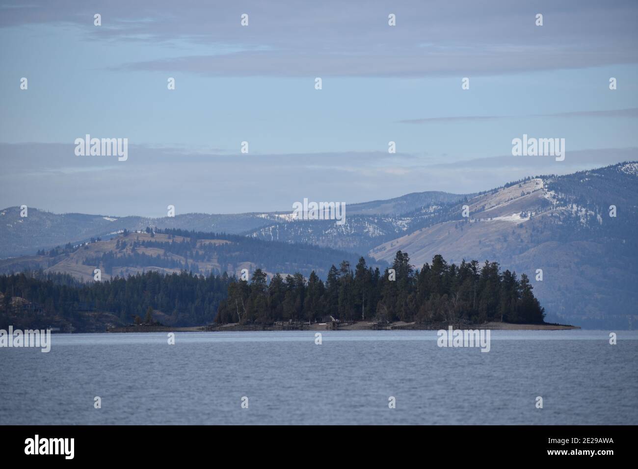 Flathead lake, Montana mountains Stock Photo - Alamy