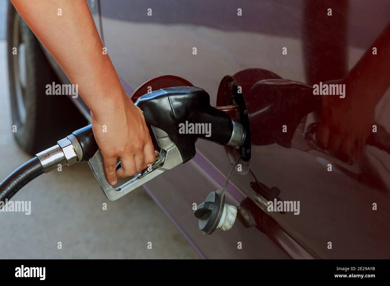 Car gas station being filled hi-res stock photography and images - Alamy