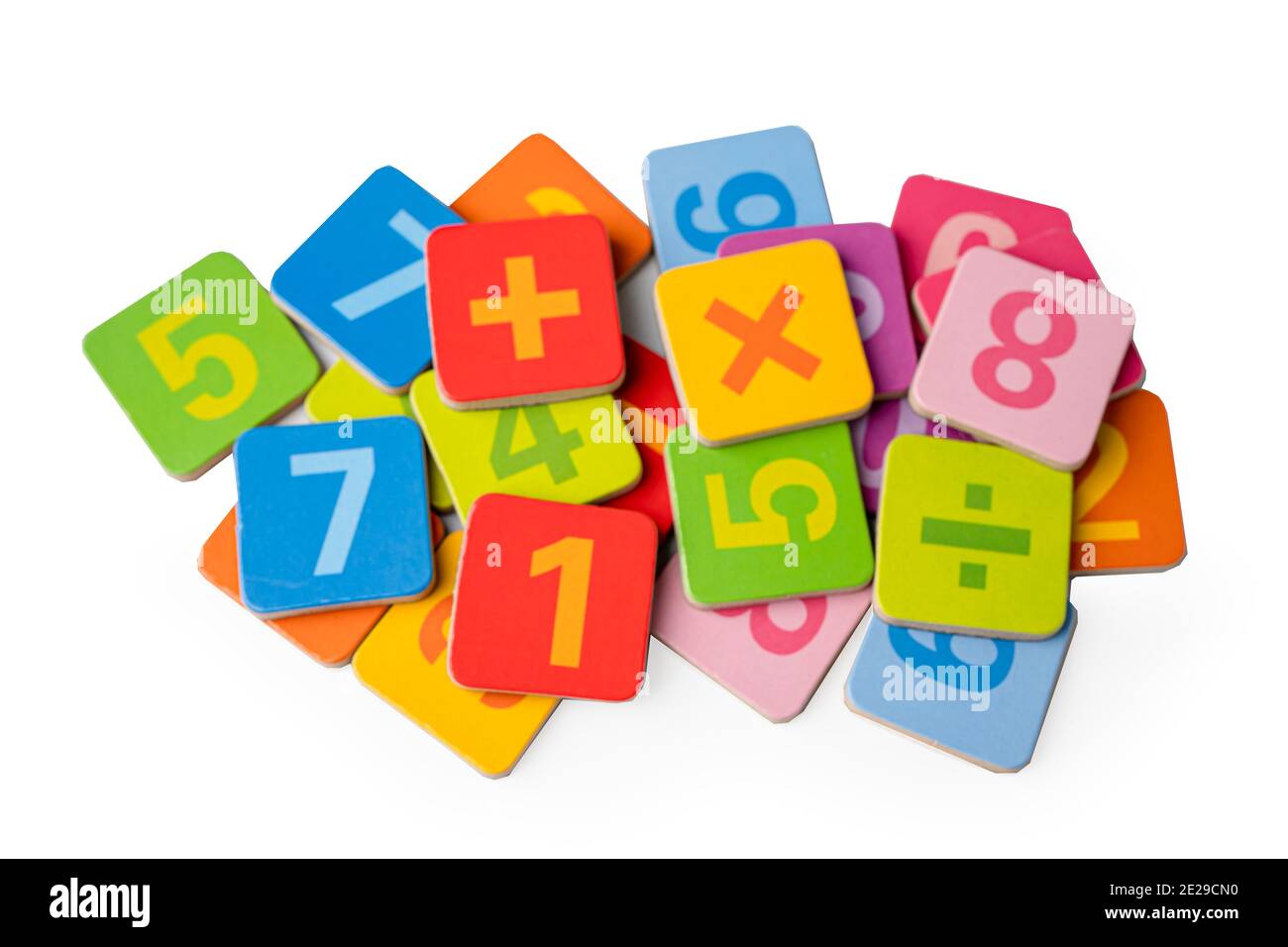 Math number colorful on white background, education study mathematics ...
