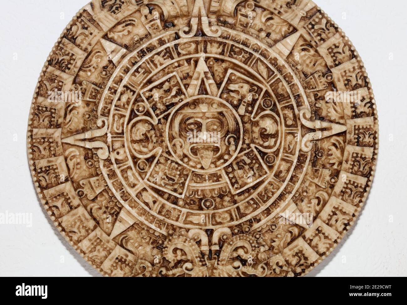 Aztec sun stone close up background modern high quality print Stock ...