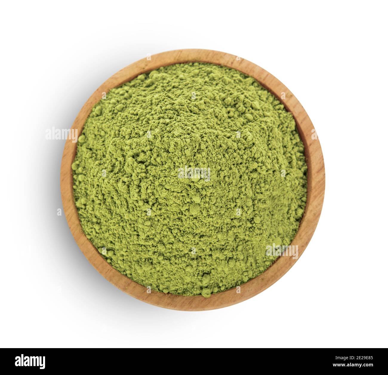 green tea powder in bowl on white background Stock Photo - Alamy