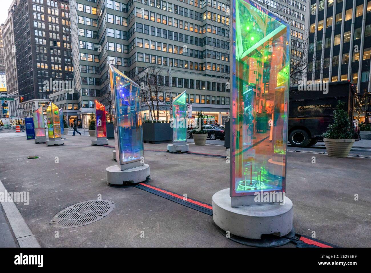 New York, United States. 12th Jan, 2021. A view of an art installation ...