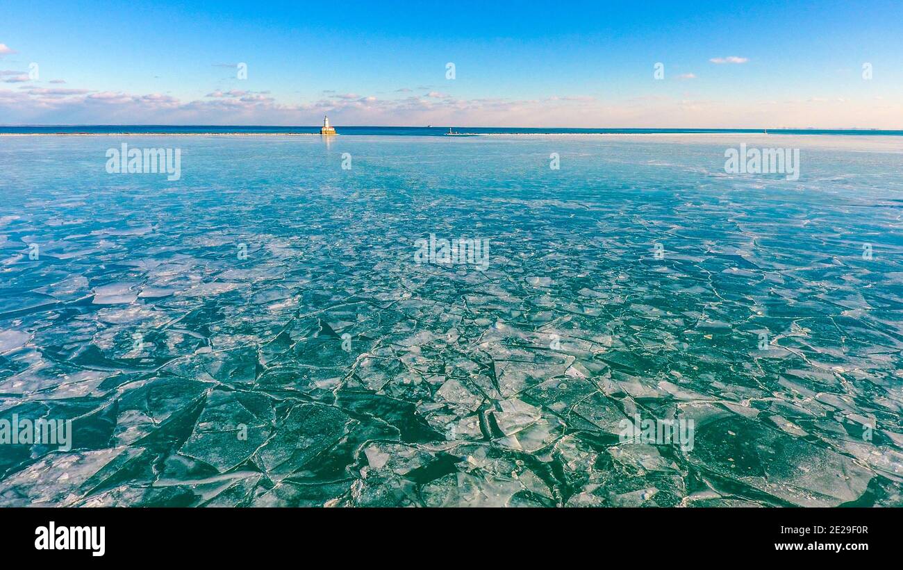 Amazing aeral shot of the frozen ocean - beautiful background ...