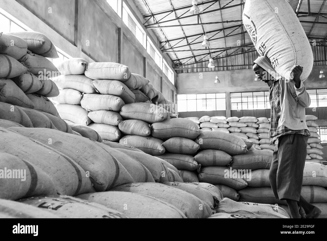 Coffee processing machine Black and White Stock Photos & Images - Alamy