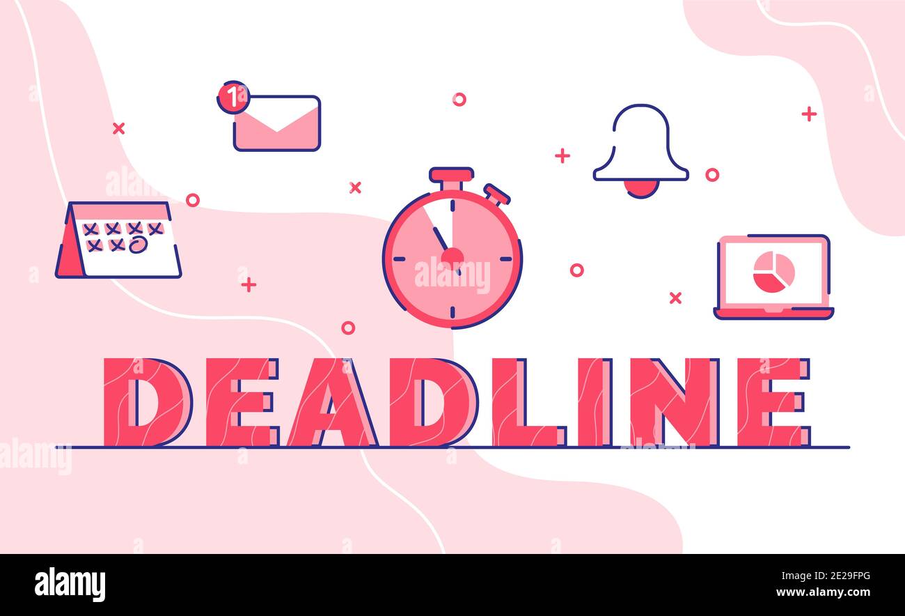 deadline typography word art background of icon calendar email ...