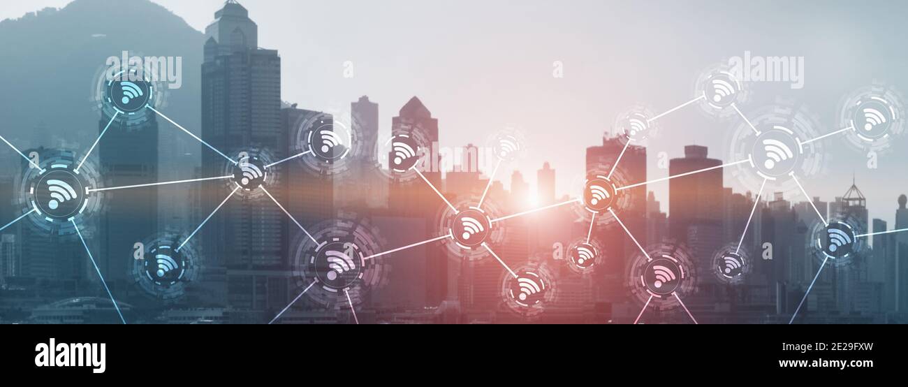 Wifi city communication technology fast internet connection 5g wireless ...