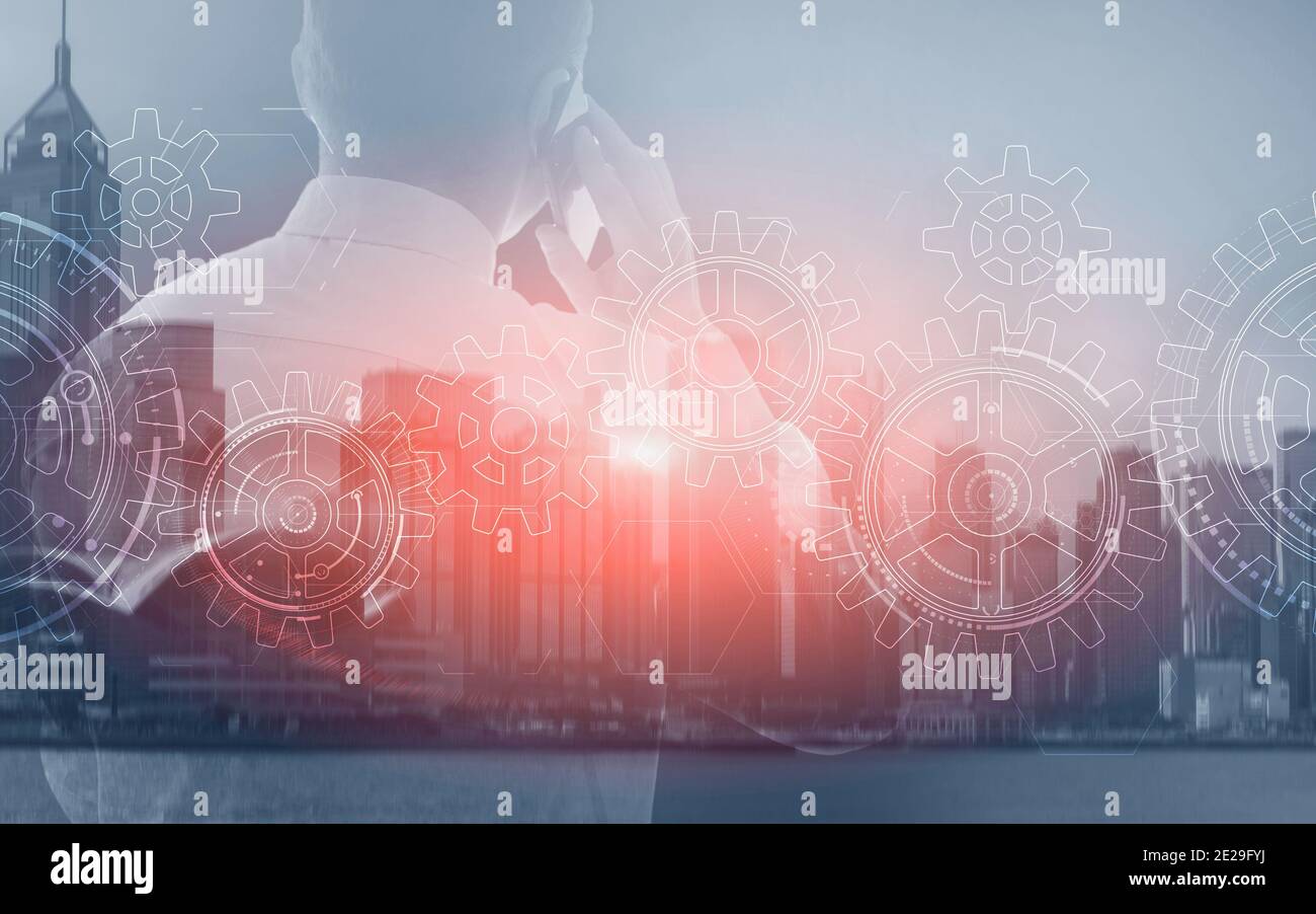 Gears Business Teamwork. Cog gear to success as concept Stock Photo - Alamy