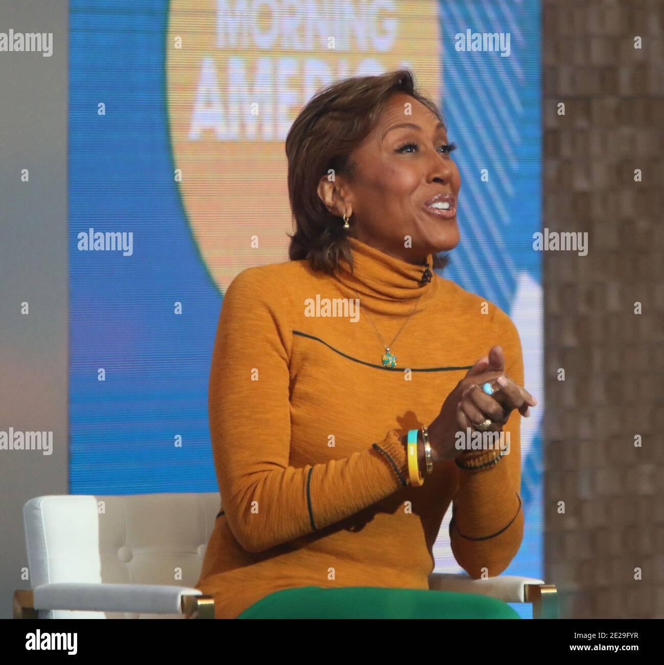 January 12, 2021. Robin Roberts at Good Morning America in New York ...