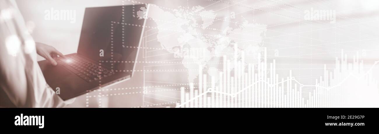 Future Financial Technology Interface. Graph Stock Market chart. World ...