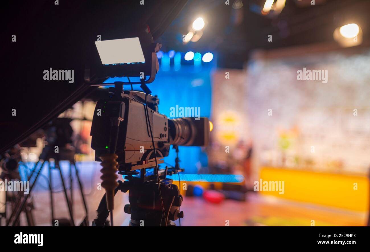 TV studio for filming programs and news Stock Photo - Alamy