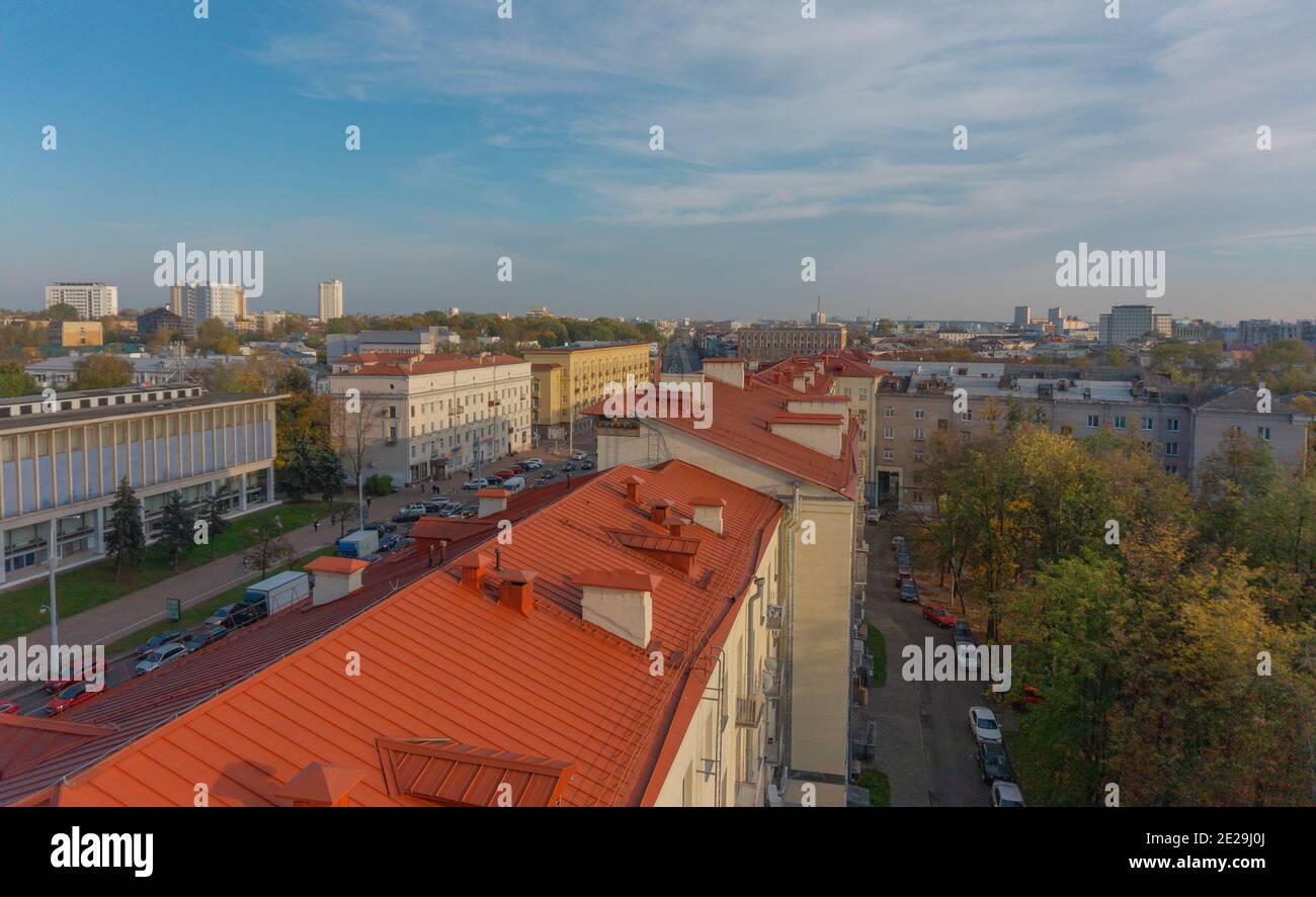 Courtyards of Minsk from above. Capital of Belarus Stock Photo - Alamy