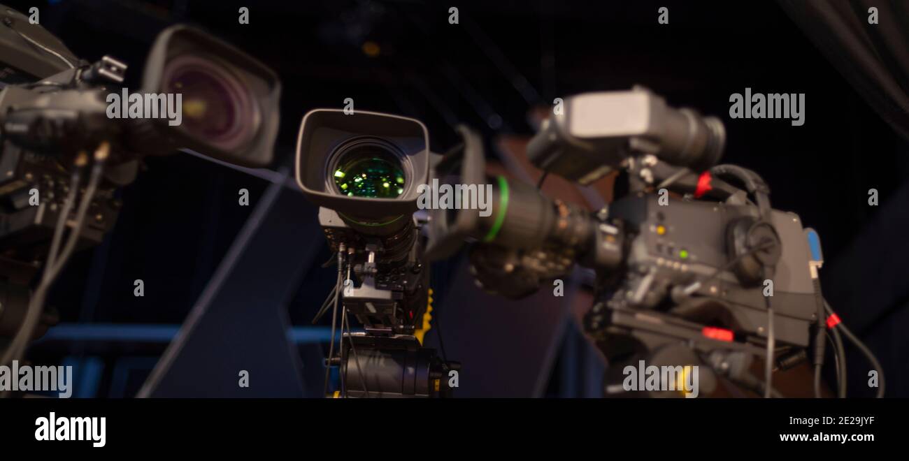 TV camera in recording and live studio Stock Photo - Alamy
