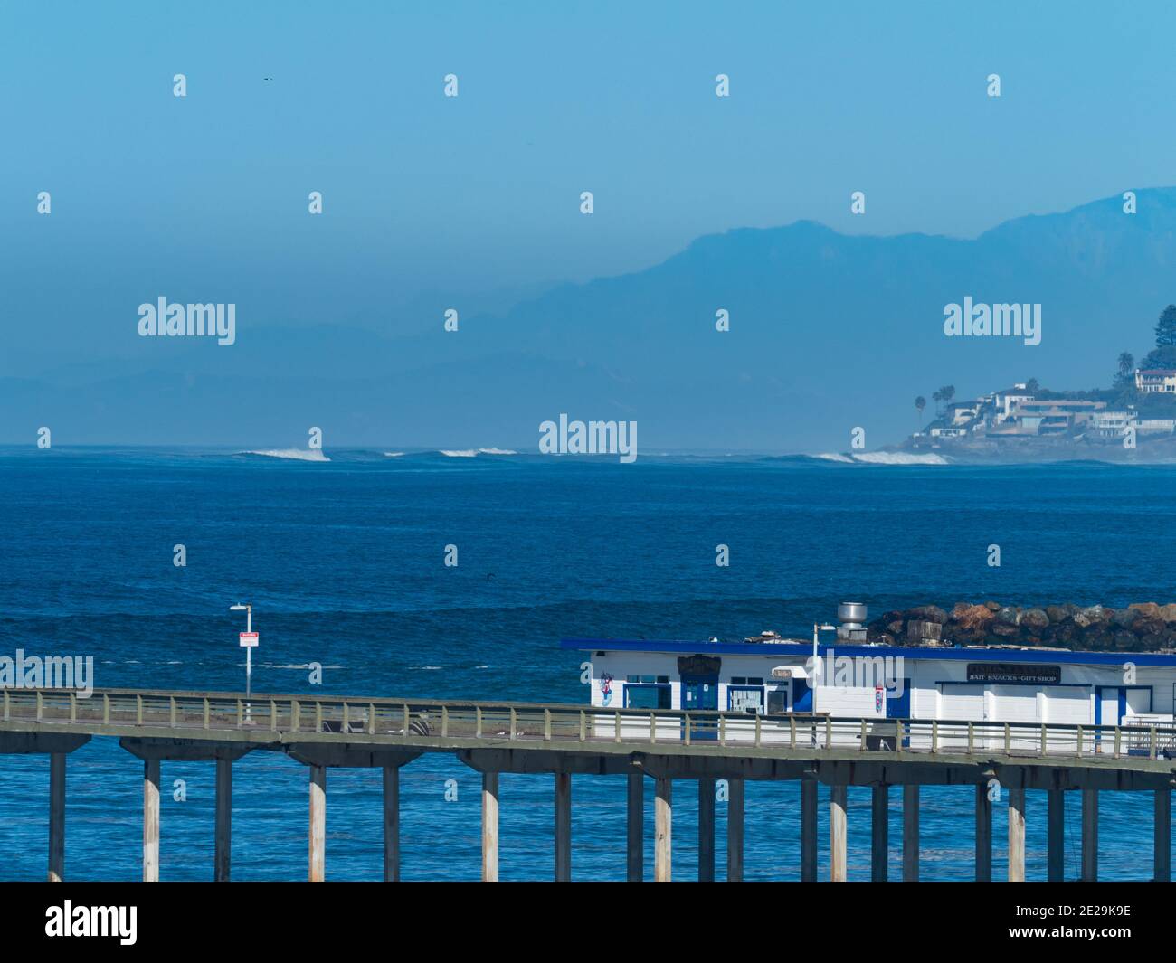 Huge waves near Ocean Beach pier, San Diego, California with a large ...