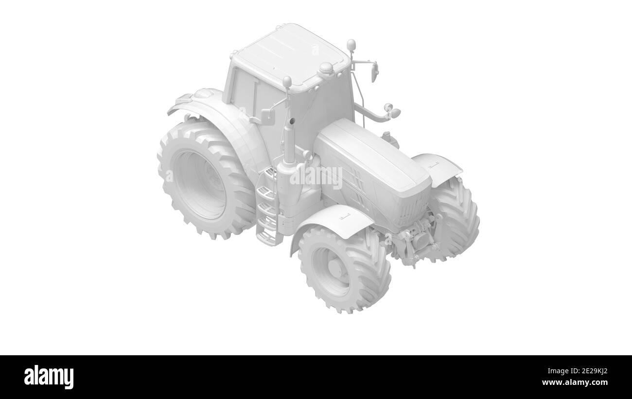 3D rendering of a tractor computer model machinery agriculture tool ...