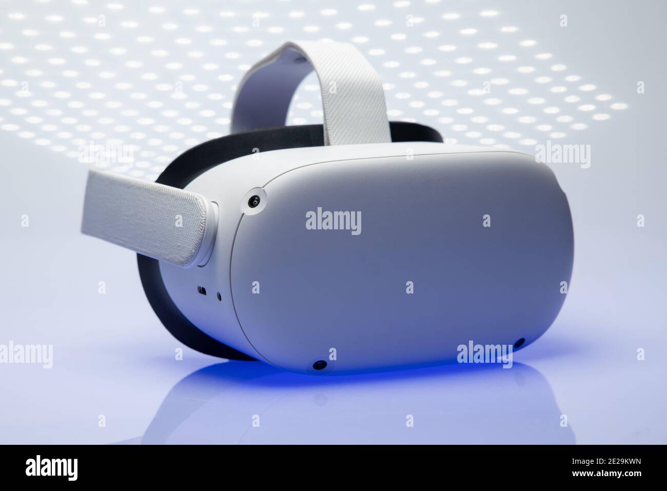 White new generation VR headset isolated on white background with ...