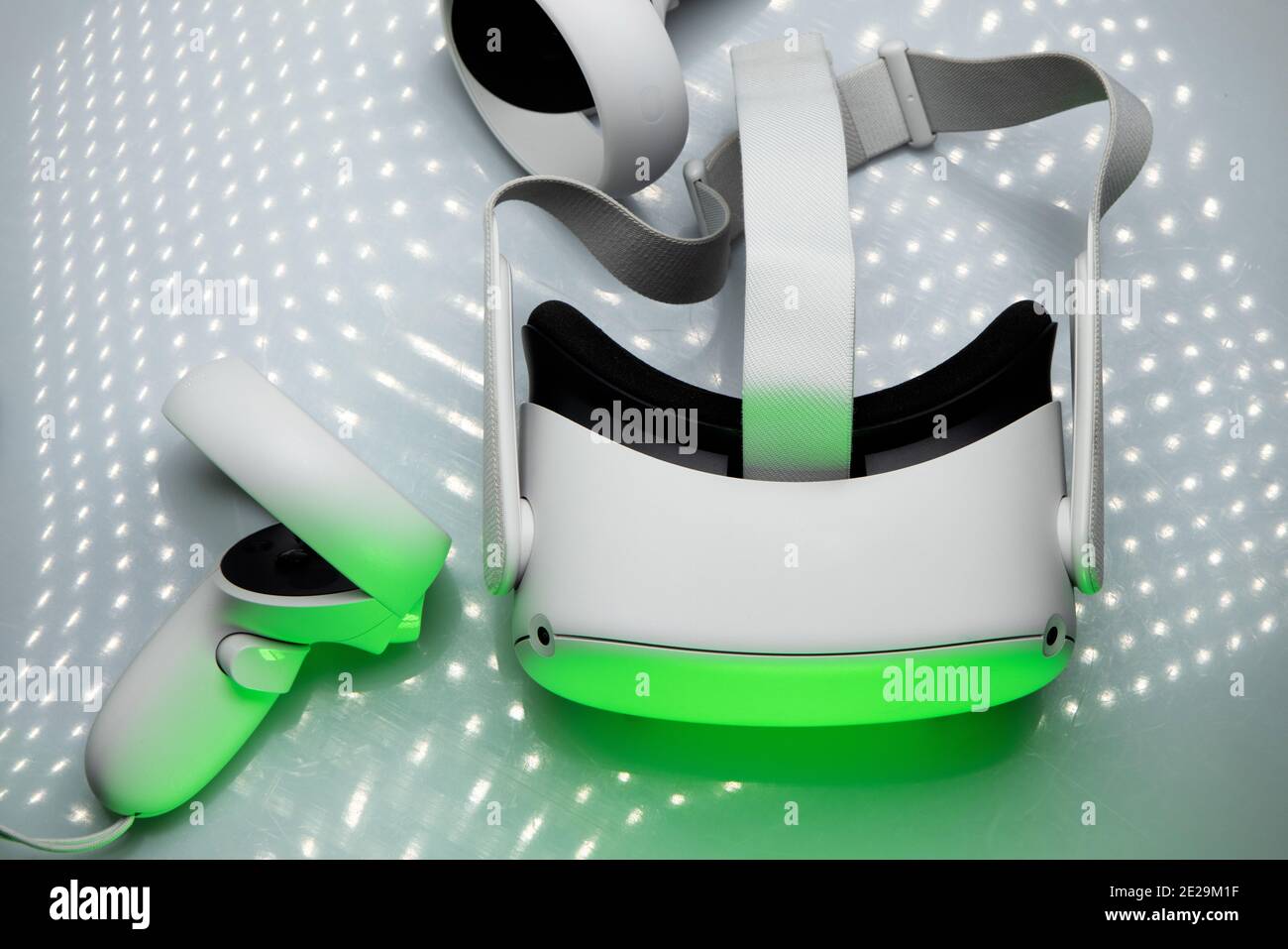 White new generation VR headset isolated on white background with ...