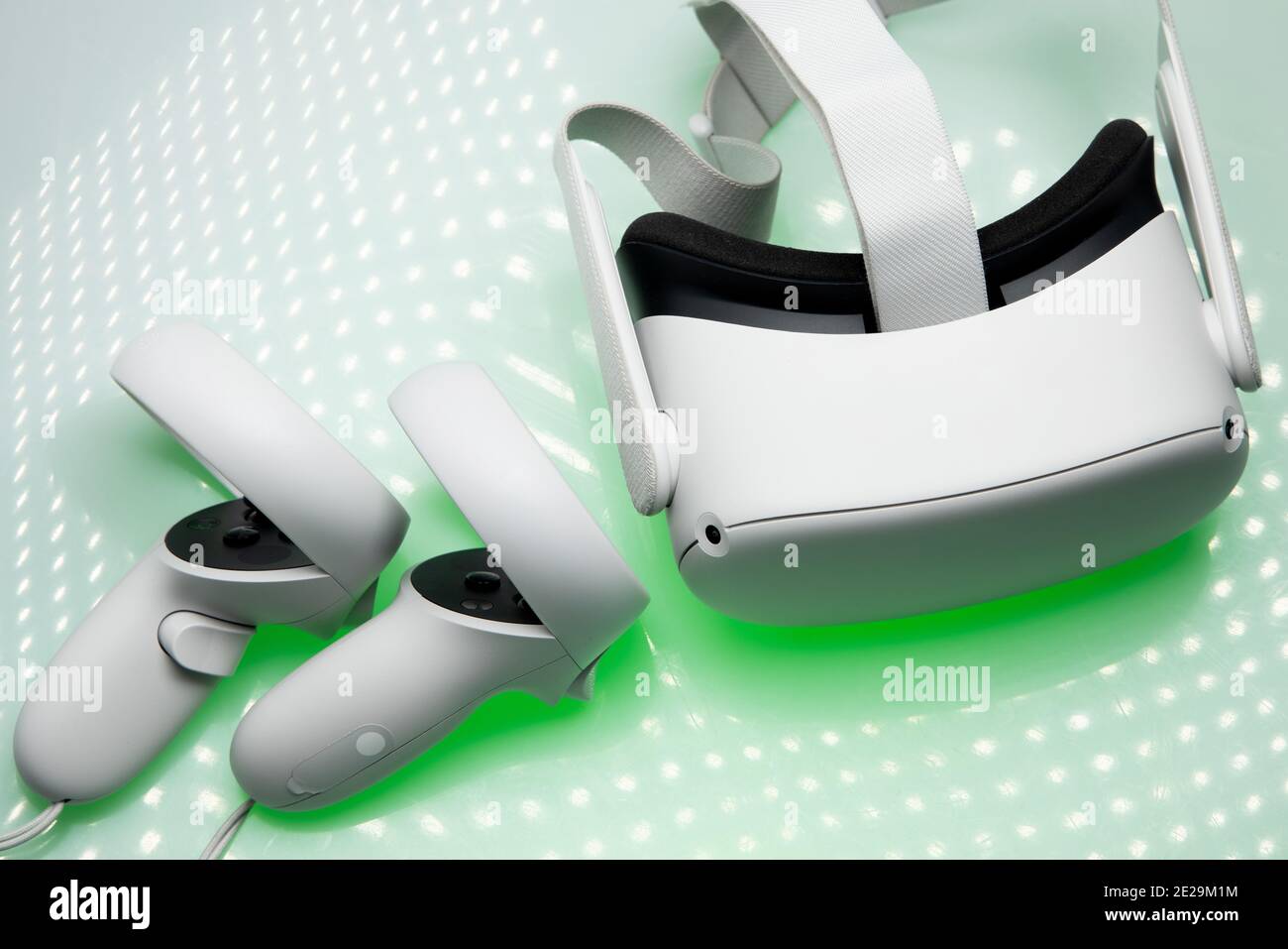 White new generation VR headset isolated on white background with ...