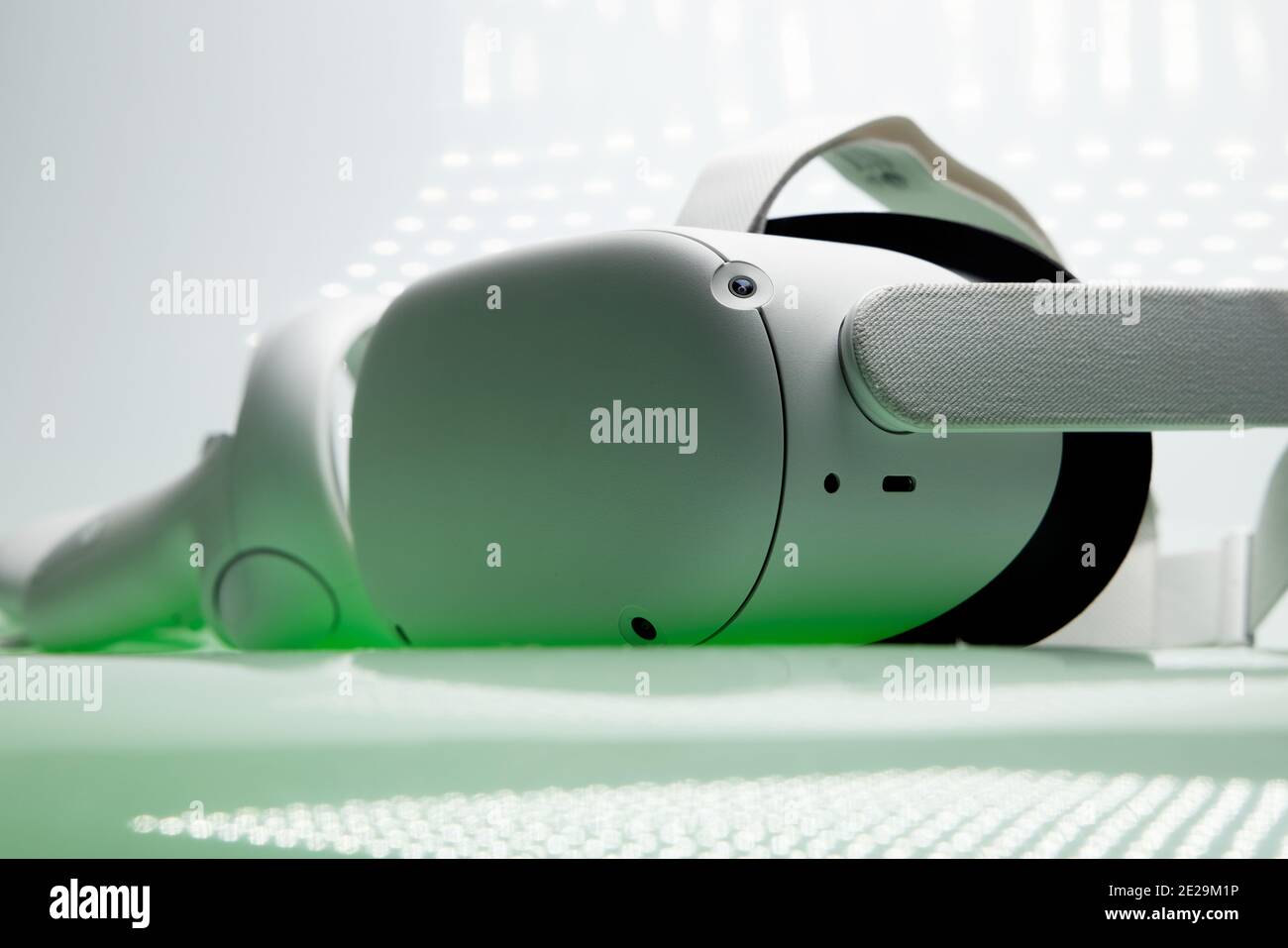 White new generation VR headset isolated on white background with ...