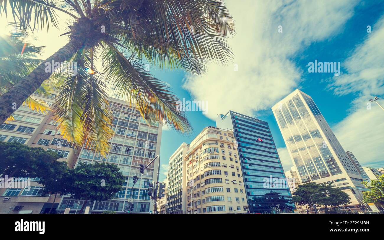 Houses in the Copacabana area of the city of Rio de Janeiro. Brazil ...