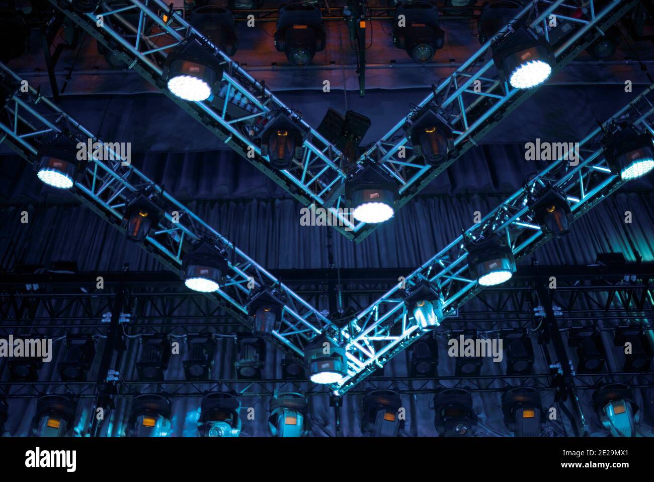 rays of light illuminate the scene at the concert Stock Photo - Alamy