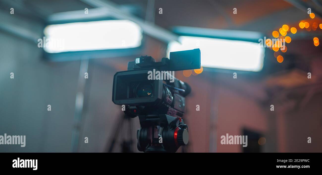 TV camera in recording and live studio Stock Photo - Alamy