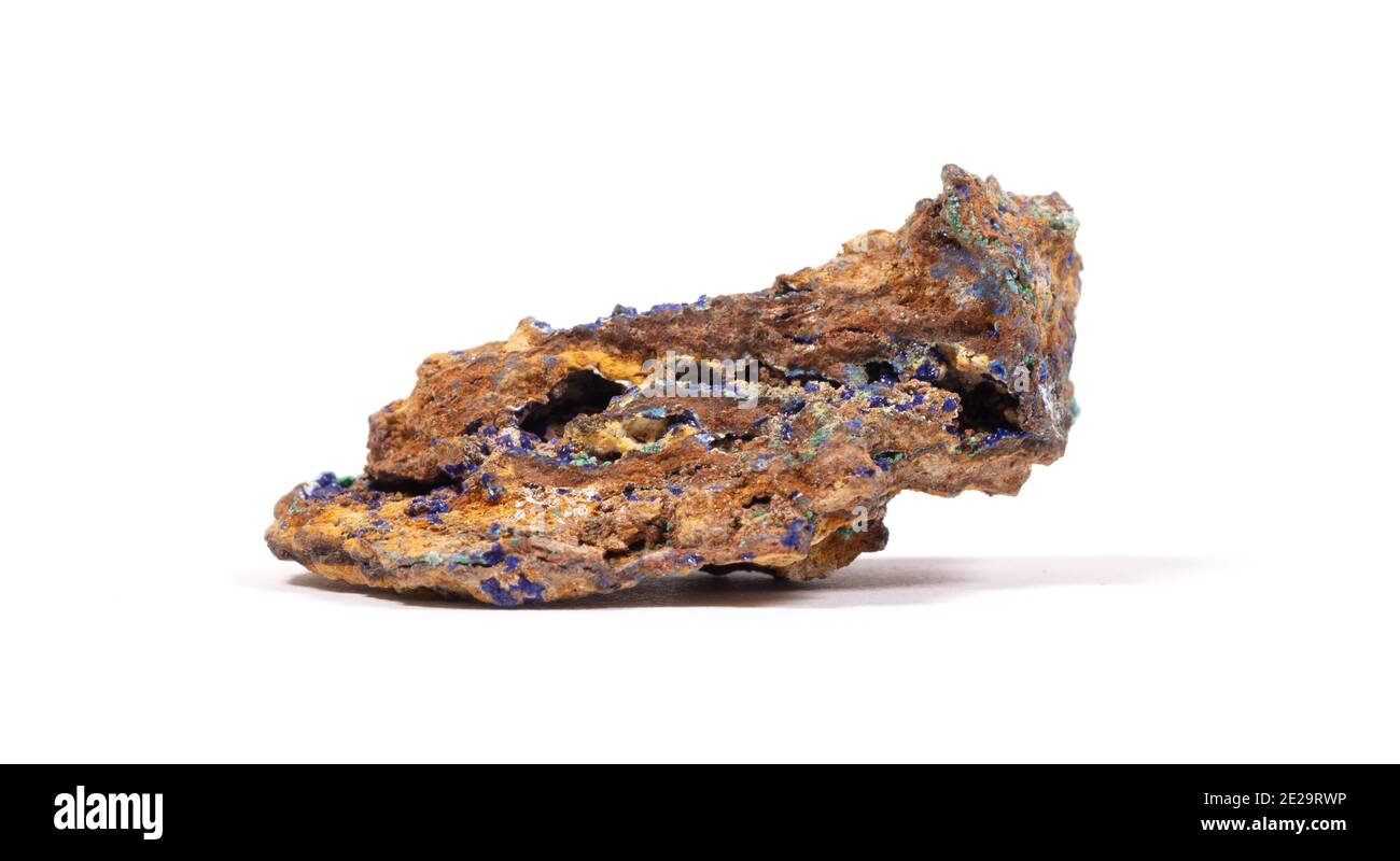 Malachite - Azurite mineral stone, on white background Stock Photo - Alamy