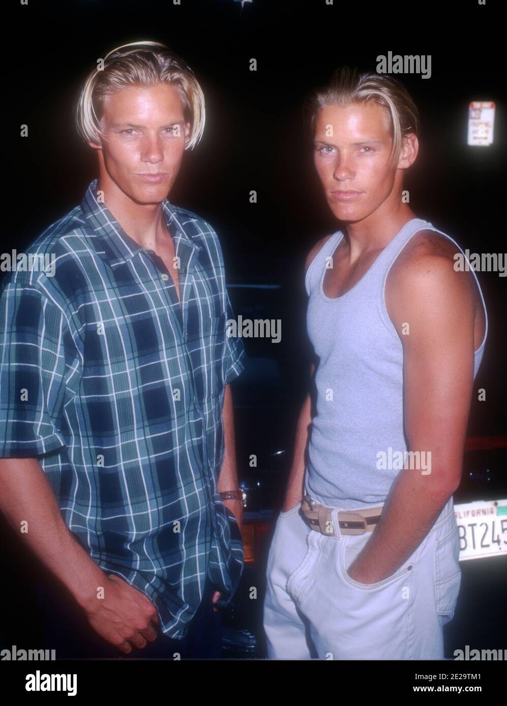 West Hollywood, California, USA 1st May 1996 Models/twins Derek Brewer ...