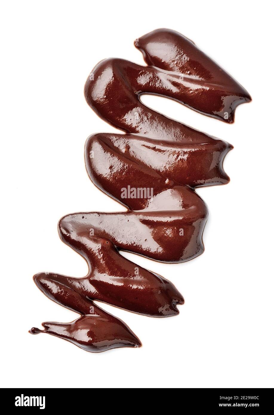 Liquid chocolate closeup on white backgrounds Stock Photo - Alamy