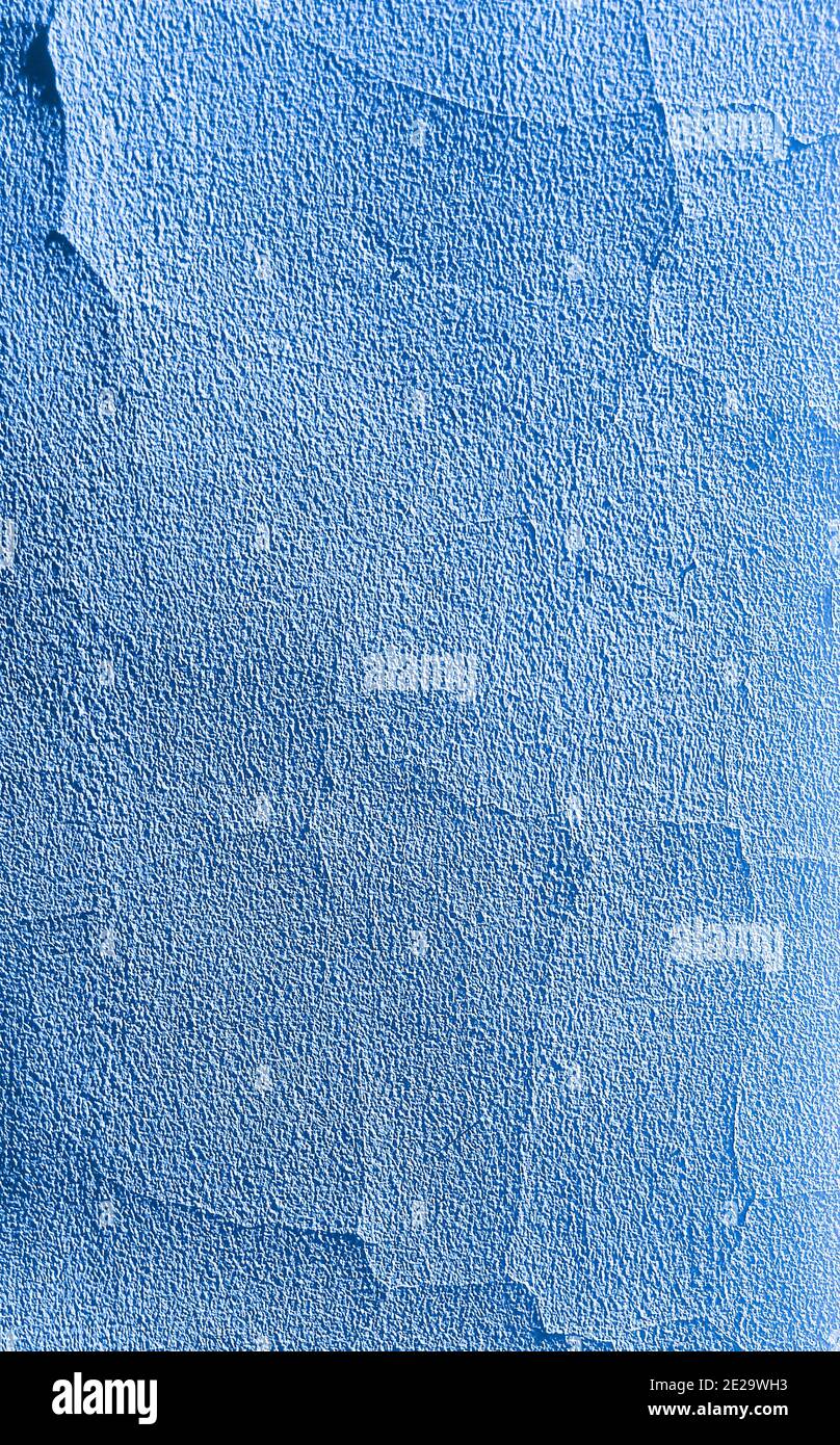 Cracking and peeling blue rough wall paint texture abstract background ...