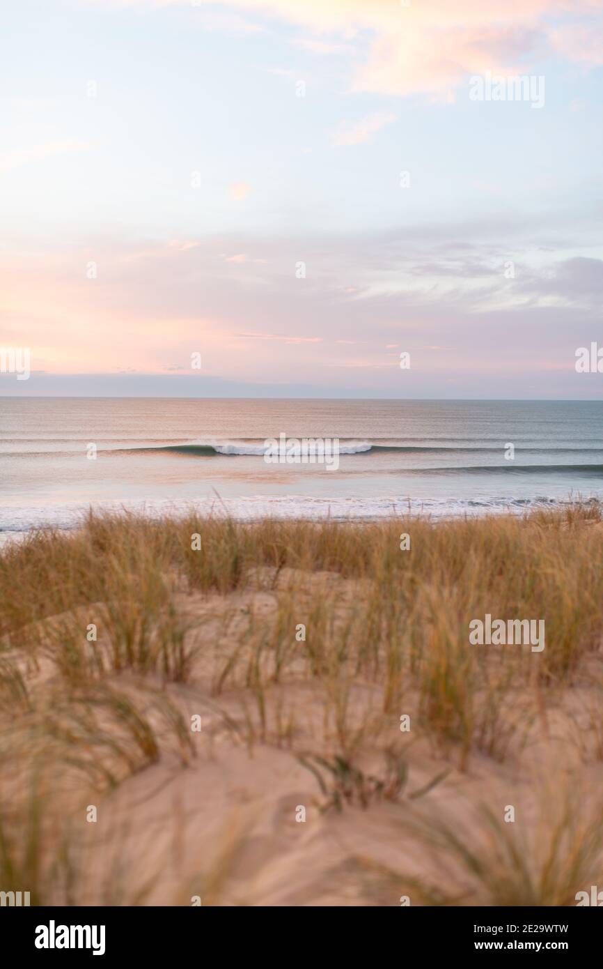Vertical shot of the amazing ocean - shot from a sandy beach Stock ...