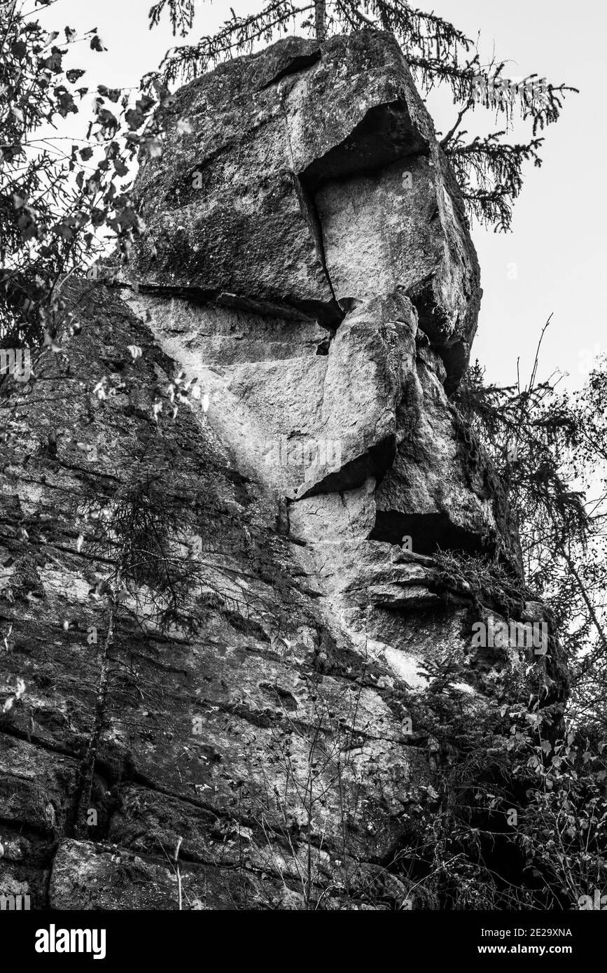 Mystical rock formation Black and White Stock Photos & Images - Alamy