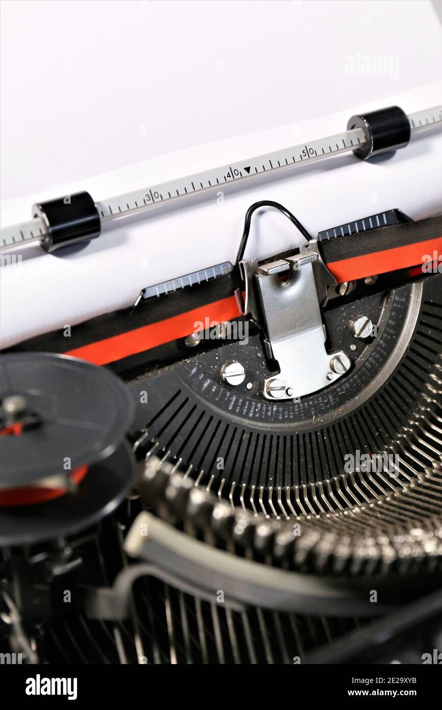 old typewriter with paper Stock Photo - Alamy