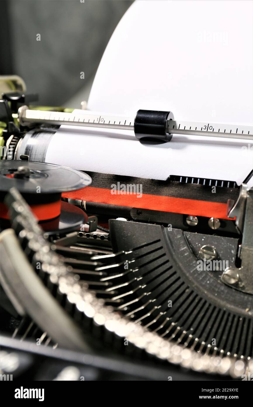 old typewriter with paper Stock Photo - Alamy