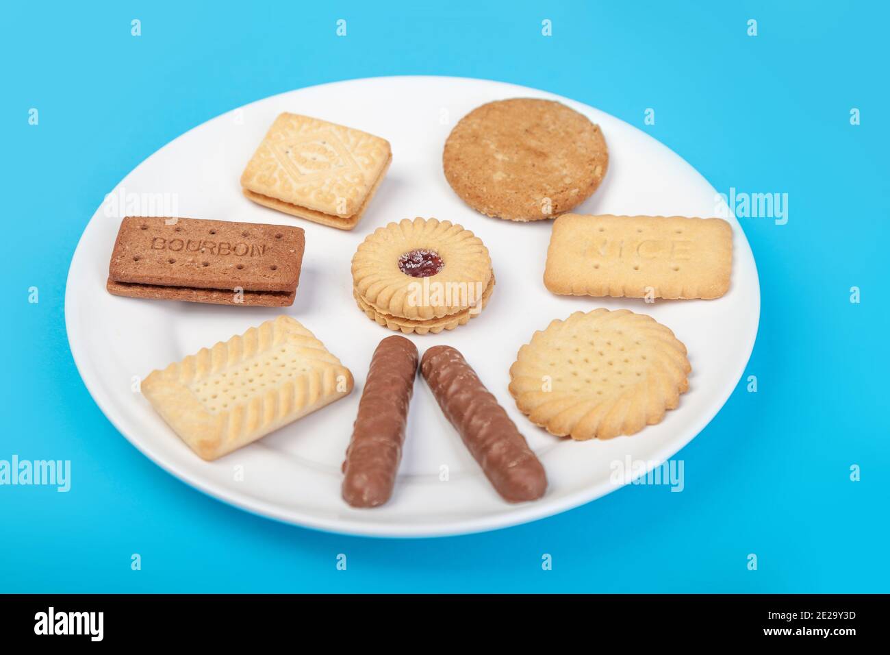 Plate of assorted biscuits Stock Photo - Alamy