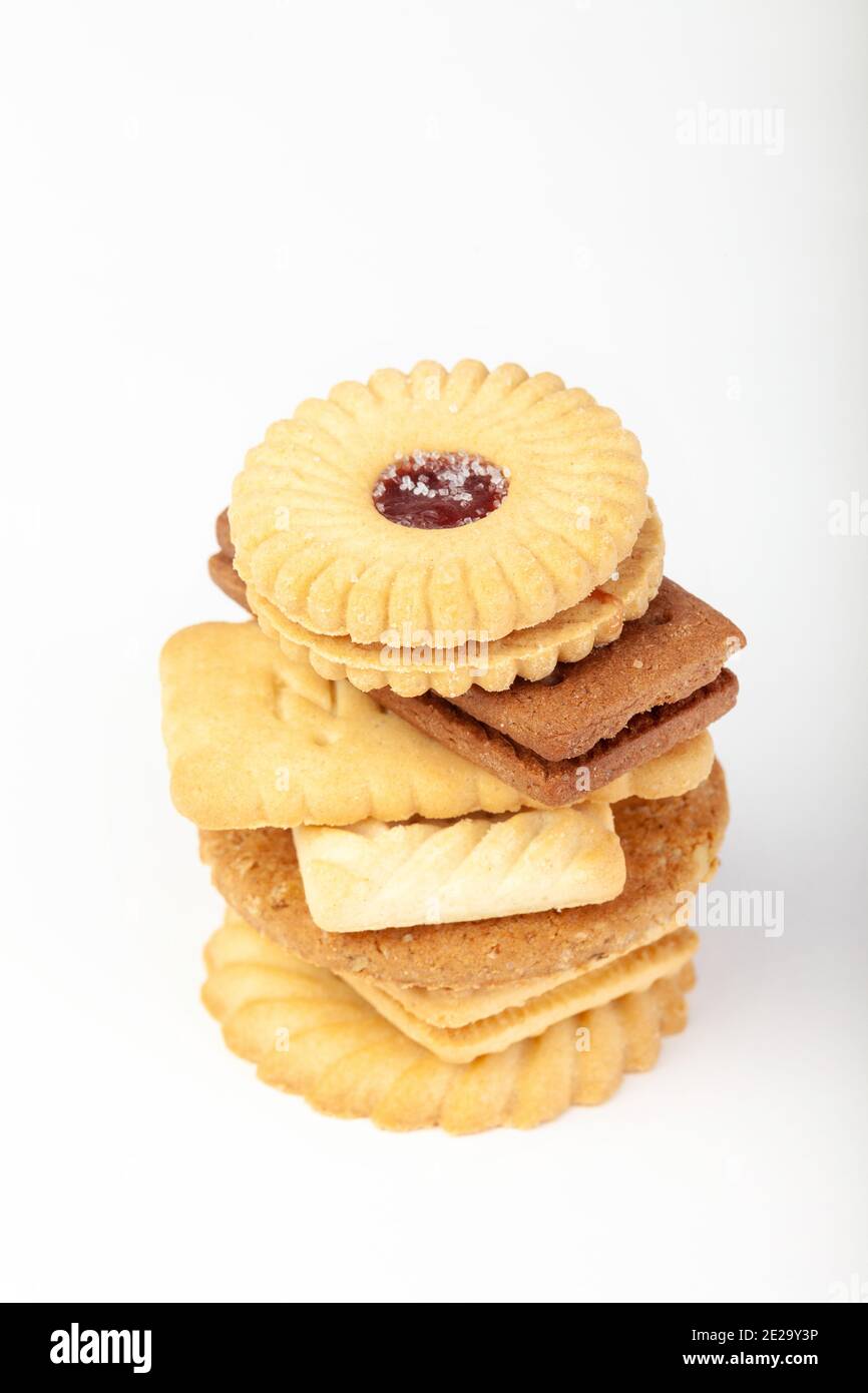 A stack of assorted biscuits Stock Photo - Alamy