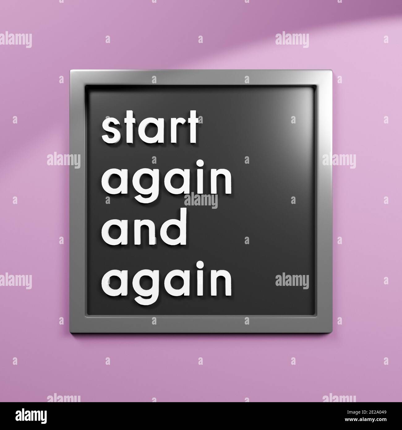 Start again and again, motivational encouraging quote or saying ...