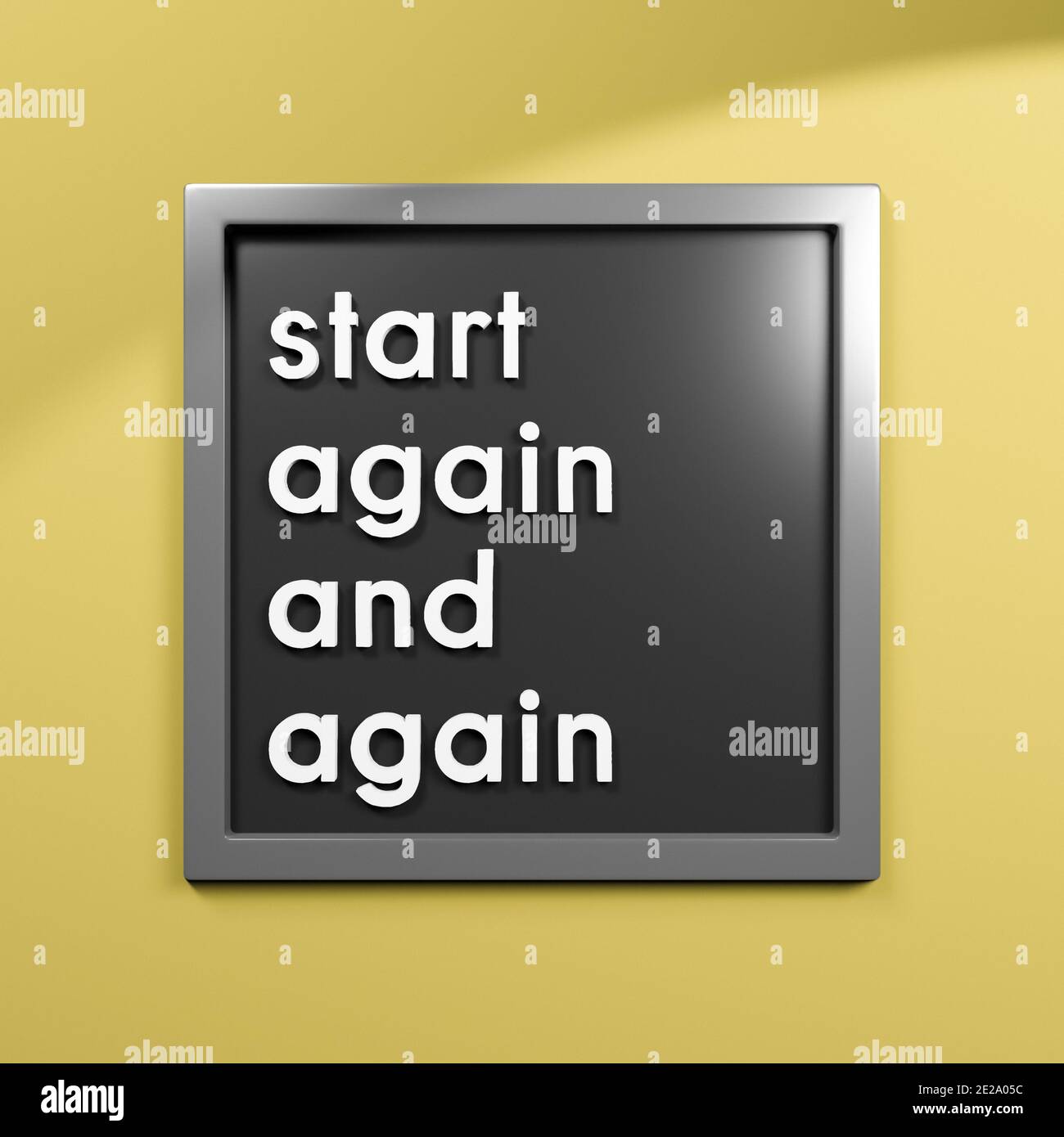 Start again and again, motivational encouraging quote or saying ...