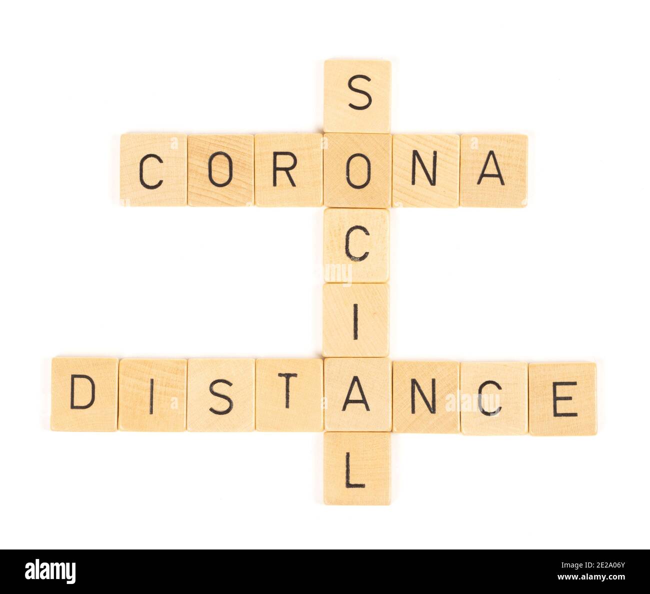 Corona social distance letters, isolated on a white background Stock ...