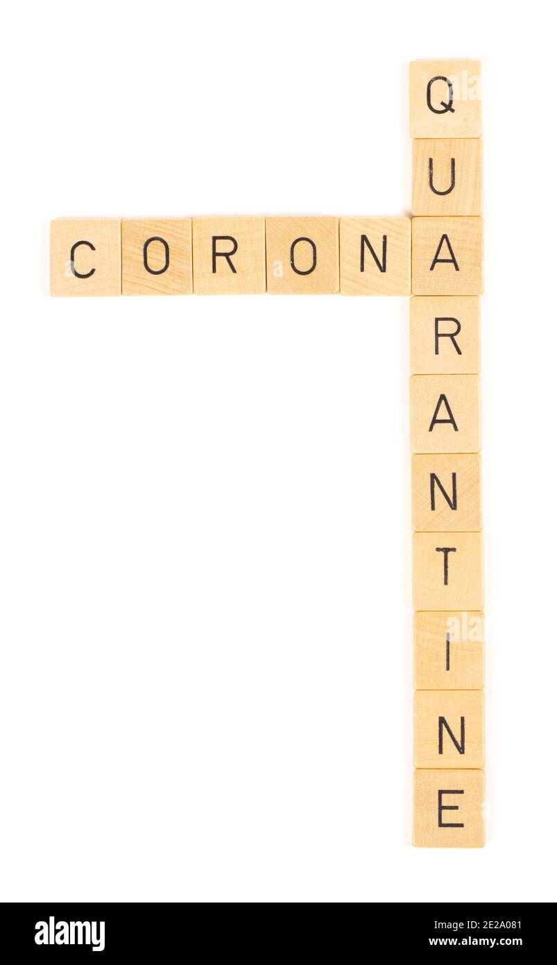 Corona quarantine letters, isolated on a white background Stock Photo ...