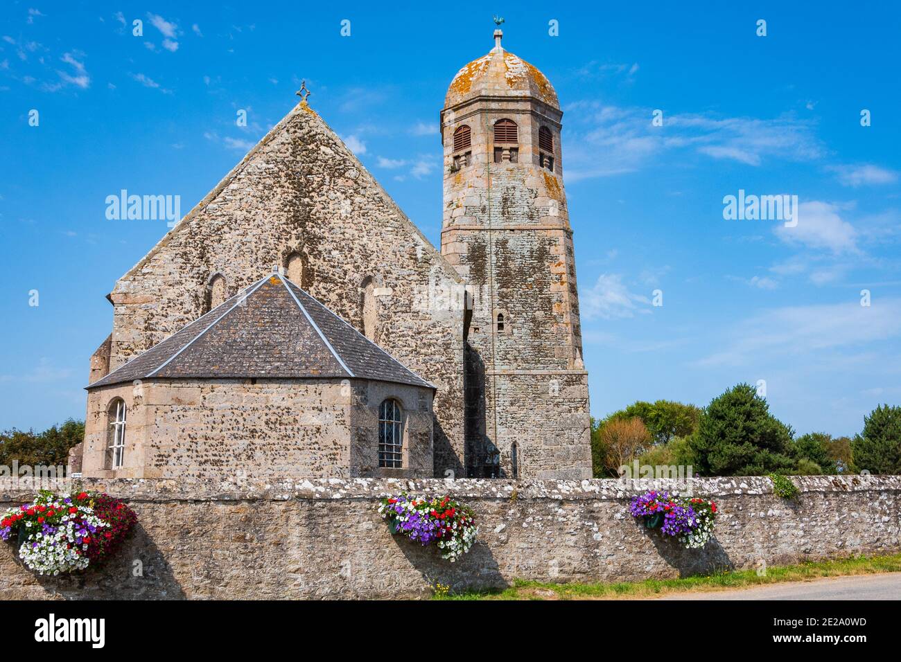 Typical rural church in Normandy, France. French countryside tourism ...