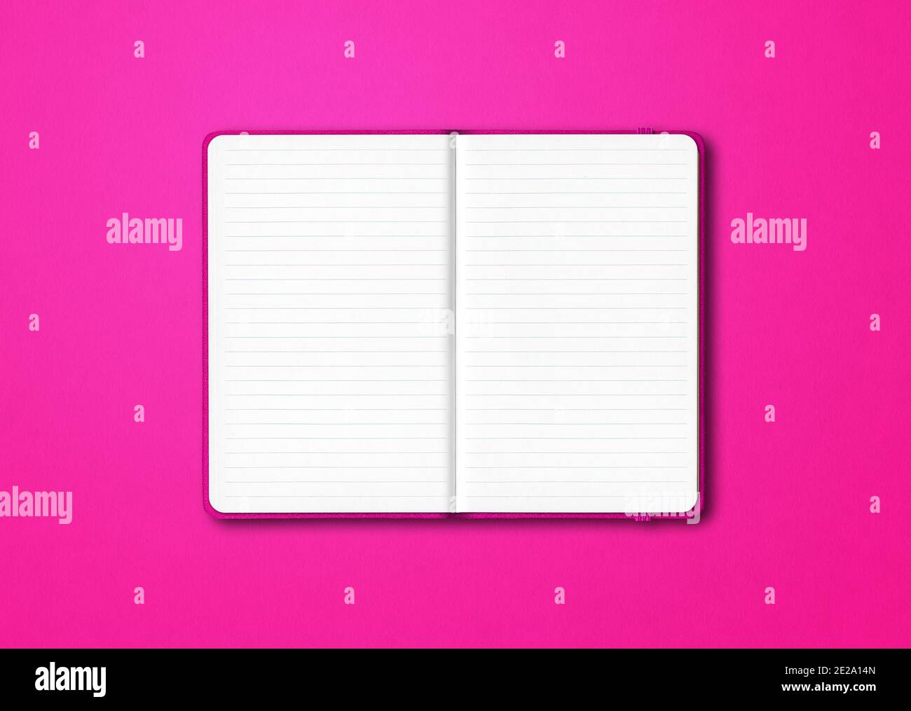 Pink open lined notebook mockup mockup isolated on colorful background ...