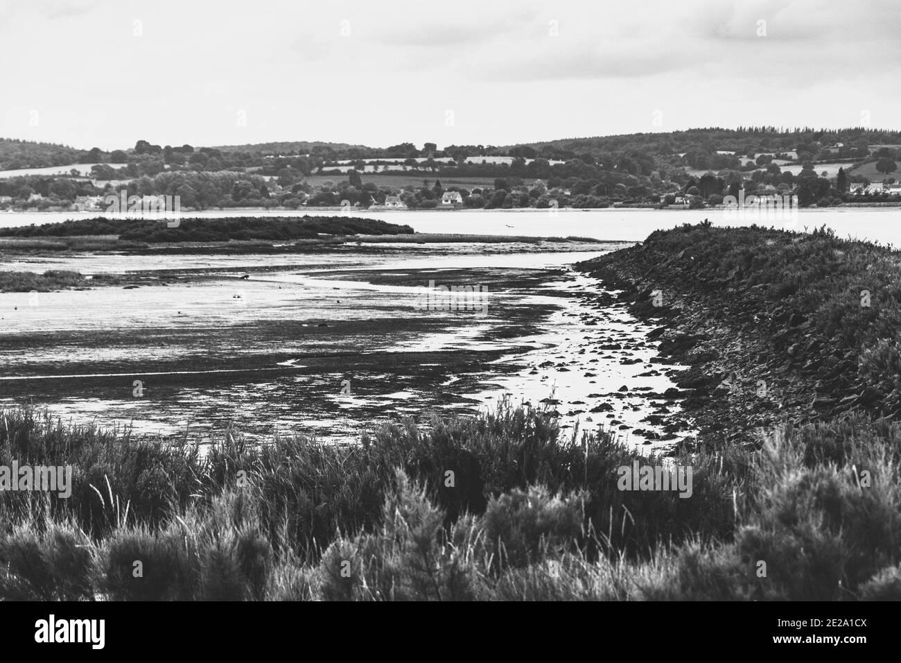 Normandy, France. Beautiful marshland landscape with mound near Saint ...