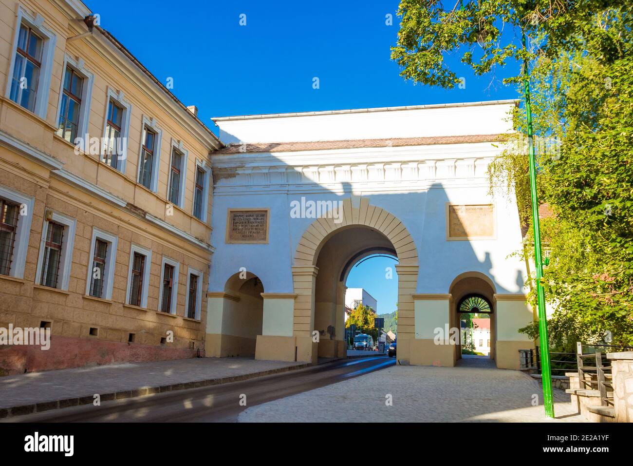 Historical Schei Gate in Old Town of Brasov city Stock Photo - Alamy