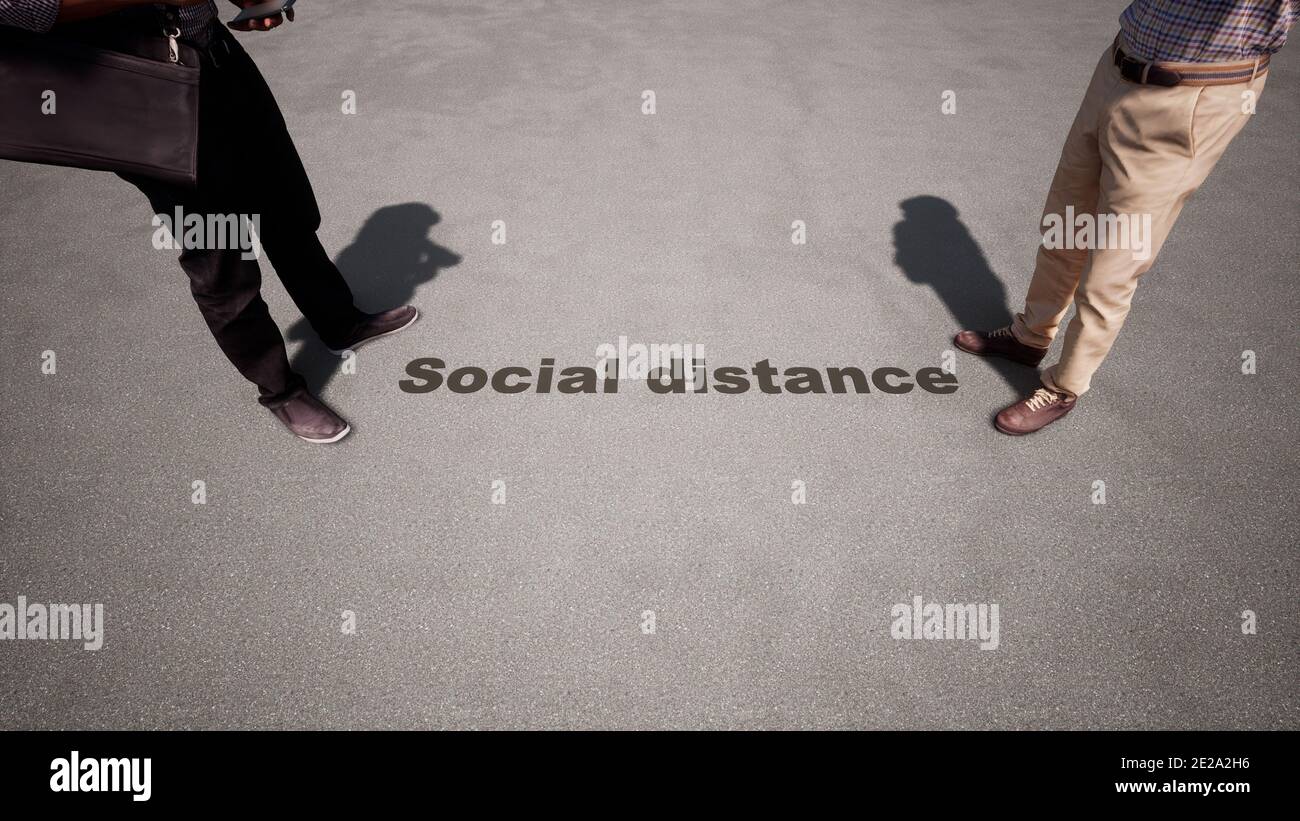 Concept or conceptual 3d illustration of two men meeting following ...