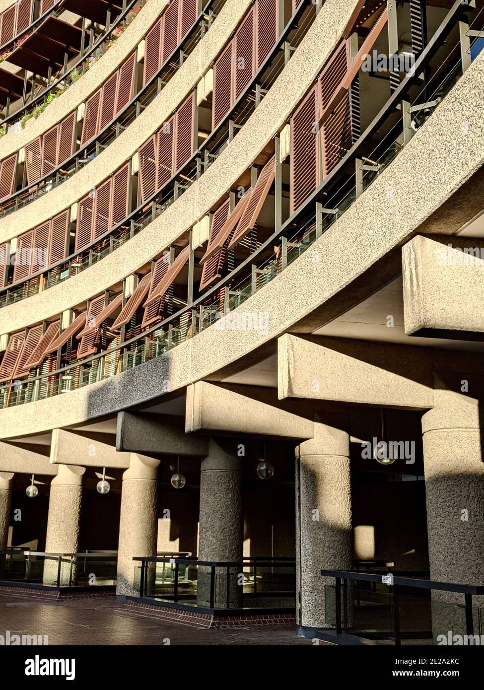 The Brutalist architecture of the Barbican Estate residential buildings ...