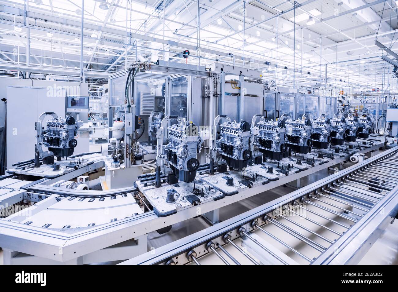 car engines at conveyor line Stock Photo - Alamy