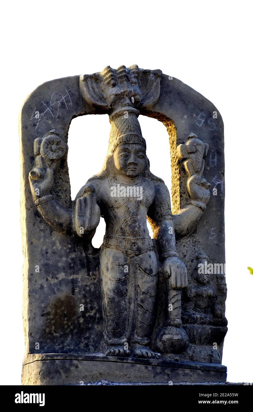 Ancient stone sculpture with sunlight falling on it from behind Stock ...