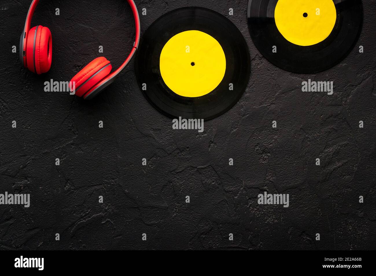 Vinyl records music background, top view Stock Photo - Alamy