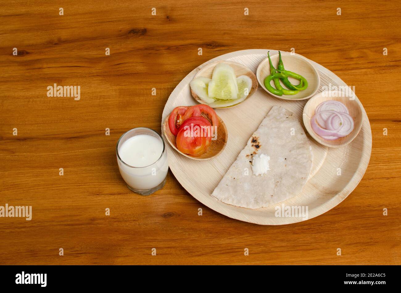 Bhakari, Indian Bread, Lunch served with bread, Tomato and Cucumber ...