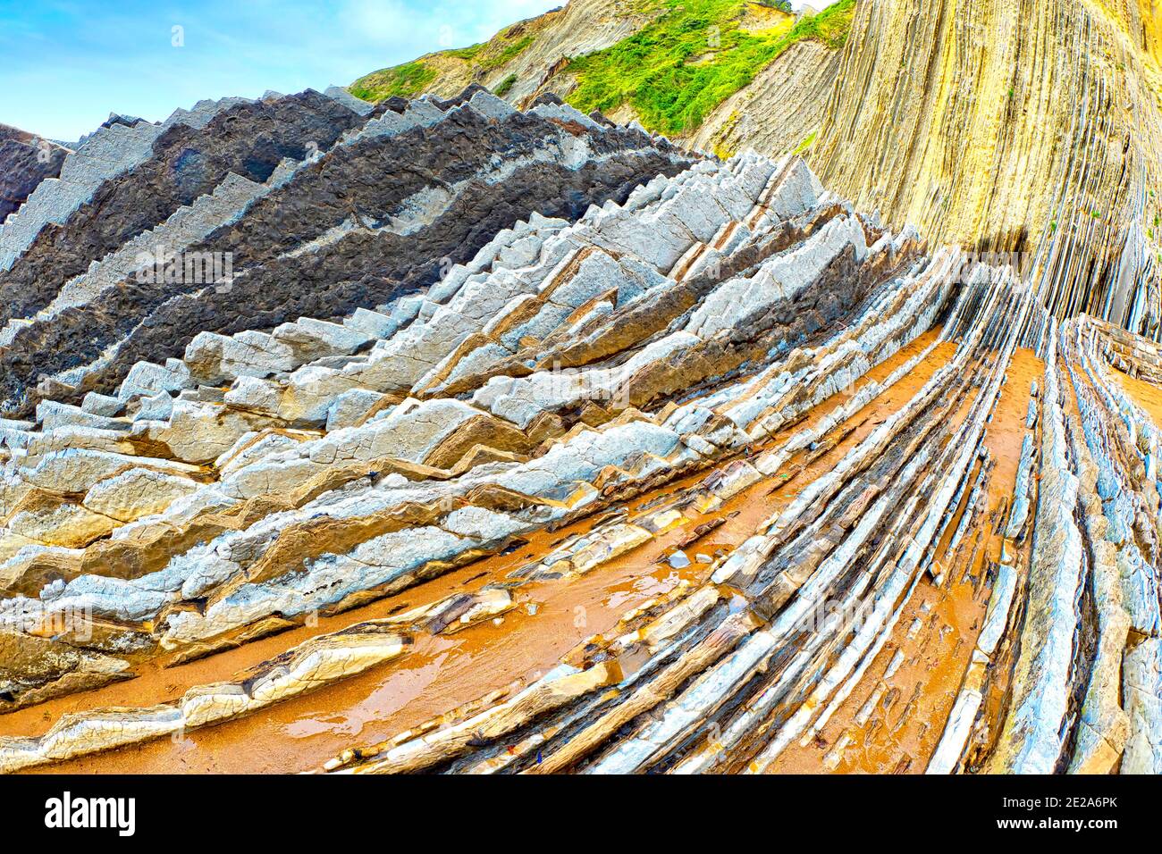 Steeply-tilted Layers of Flysch, Flysch Cliffs, Basque Coast UNESCO ...